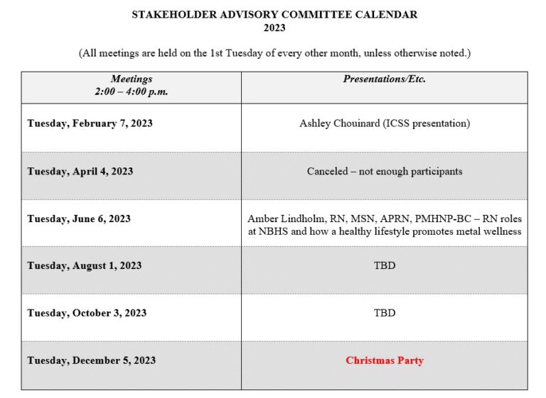 Stakeholder Advisory Committee